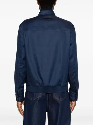Brioni Linen And Wool Blouson Jacket - Blue