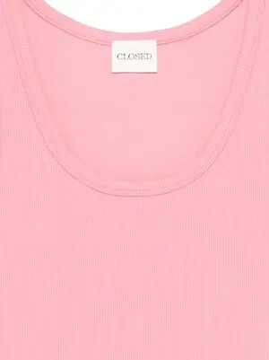 Closed Cotton Tank Top - Pink