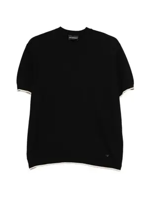 Emporio Armani Cotton Knitted T-shirt - Blue