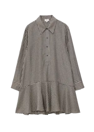 & Other Stories Drop Waist Cotton Shirt Dress