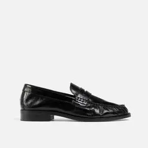 DUKE + DEXTER Cb Ruched Loafer - Black
