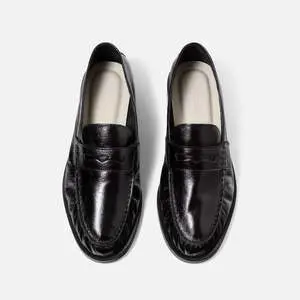 DUKE + DEXTER Cb Ruched Loafer - Black