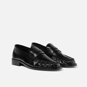 DUKE + DEXTER Cb Ruched Loafer - Black
