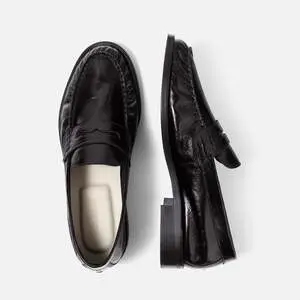 DUKE + DEXTER Cb Ruched Loafer - Black