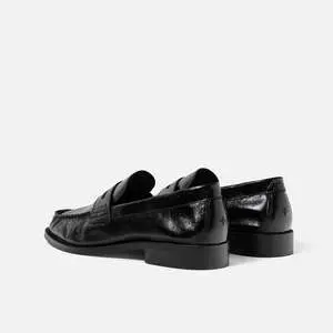 DUKE + DEXTER Cb Ruched Loafer - Black