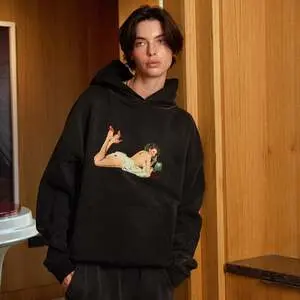 DUKE + DEXTER Printed Washed Hoodie