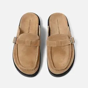 DUKE + DEXTER Winston Suede Mules - Mocha