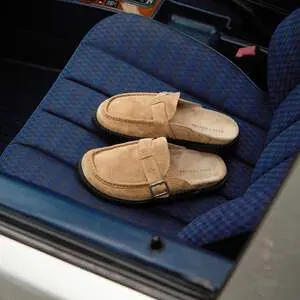DUKE + DEXTER Winston Suede Mules - Mocha