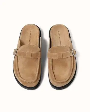 DUKE + DEXTER Winston Suede Mules - Mocha