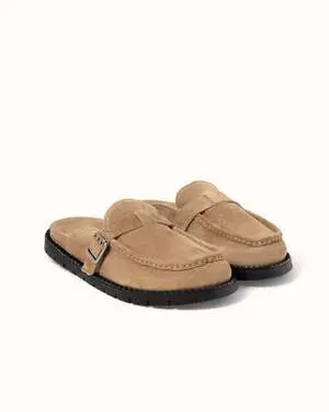 DUKE + DEXTER Winston Suede Mules - Mocha