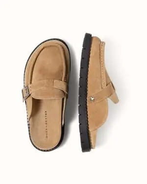 DUKE + DEXTER Winston Suede Mules - Mocha