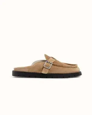 DUKE + DEXTER Winston Suede Mules - Mocha