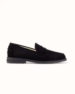 DUKE + DEXTER Wilde Penny Loafer - Black Suede