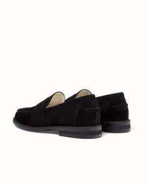 DUKE + DEXTER Wilde Penny Loafer - Black Suede
