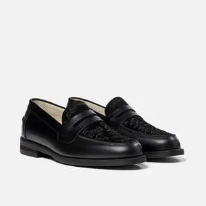 DUKE + DEXTER Wilde Vine Penny Loafer - Black