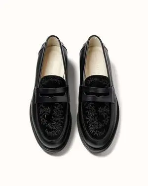 DUKE + DEXTER Wilde Vine Penny Loafer - Black