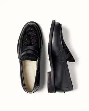 DUKE + DEXTER Wilde Vine Penny Loafer - Black