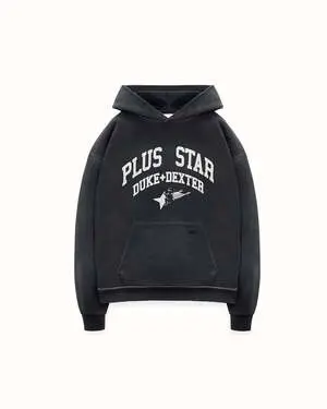 DUKE + DEXTER Washed Cotton Hoodie - Grey