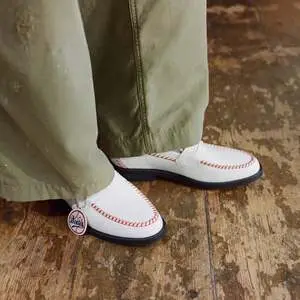 DUKE + DEXTER Wilde Dexter Penny Loafer In White Nappa Leather - Baseball