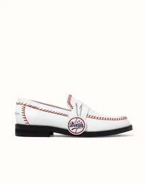 DUKE + DEXTER Duke + Dexter Wilde Dexter Penny Loafer In White Nappa Leather Baseball