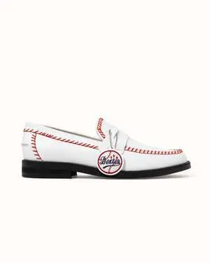 DUKE + DEXTER Duke + Dexter Wilde Dexter Penny Loafer In White Nappa Leather Baseball
