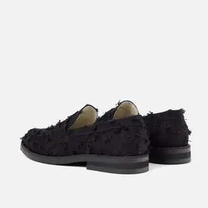DUKE + DEXTER Wilde Punched Denim Penny Loafer - Black