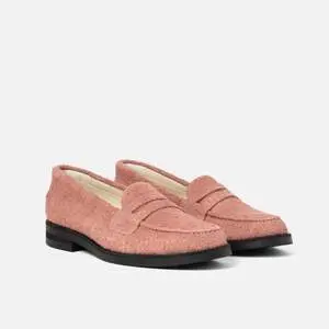 DUKE + DEXTER Wilde Hairy Suede Penny Loafer - Pink