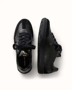 DUKE + DEXTER Plus Duke Leather And Suede Sneakers With Detachable Leopard Print Pony Hair Tongues - Black