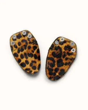 DUKE + DEXTER Plus Duke Leather And Suede Sneakers With Detachable Leopard Print Pony Hair Tongues - Black