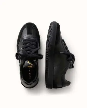 DUKE + DEXTER Plus Duke Leather And Suede Sneakers With Detachable Leopard Print Pony Hair Tongues - Black