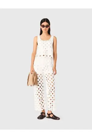 Maje Crochet Trousers With Mirror Detail