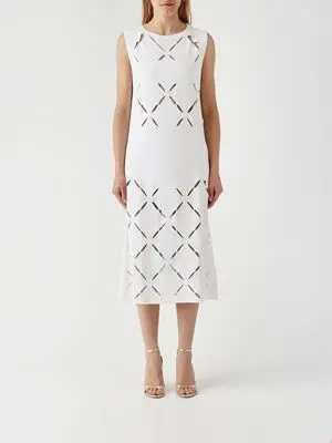 Liviana Conti Sleeveless Midi Dress - White
