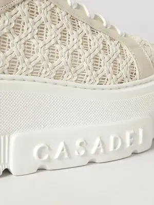 Casadei Platform Lace Up Sneakers - Beige