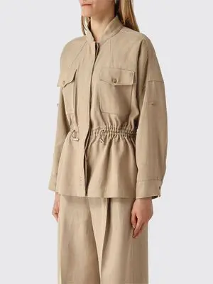FAY Linen And Viscose Blend Shirt Jacket With Drawstring Waist - Brown