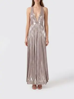 NISSA Laminated Jersey Long Dress