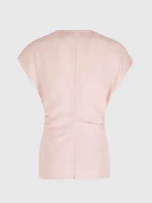 NISSA Ruched V-neck Top - Pink
