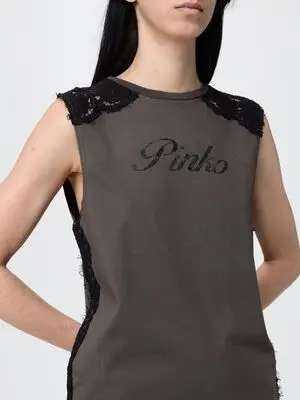 Pinko Lace Trim T-shirt - Brown