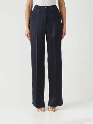 Liviana Conti Tailored Crepe Trousers - Navy
