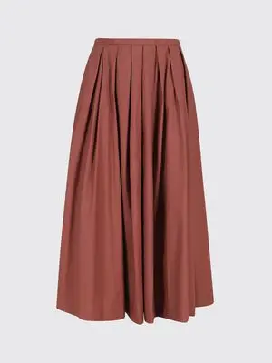 ROBERTO COLLINA Pleated Cotton Poplin Skirt