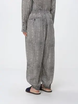 Emporio Armani Printed Lyocell Trousers - Black 1