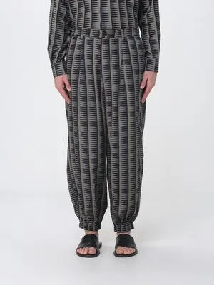 Emporio Armani Emporio Armani Printed Lyocell Trousers Black
