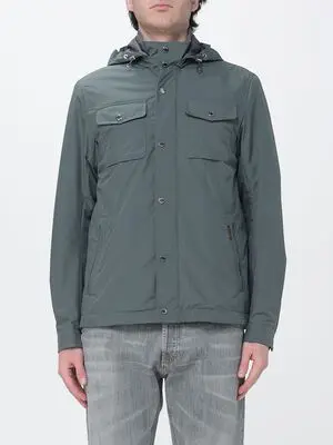 MOORER Solid Color Technical Fabric Windbreaker With Drawstring Hood
