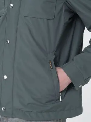 MOORER Solid Color Technical Fabric Windbreaker With Drawstring Hood