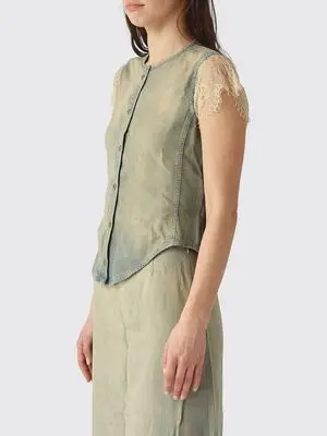 DIESEL® Lace-sleeve Shirt - Stone Washed