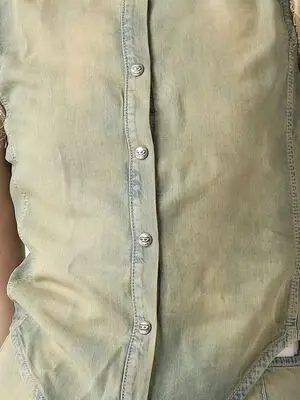 DIESEL® Lace-sleeve Shirt - Stone Washed