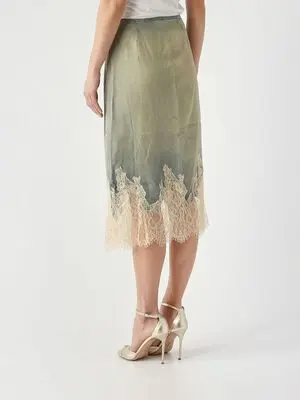 DIESEL® Midi Skirt With Lace Trim