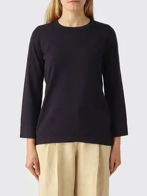 Max Mara Viscose Blend Long Sleeve T-shirt - Navy
