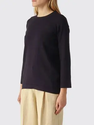 Max Mara Viscose Blend Long Sleeve T-shirt - Navy