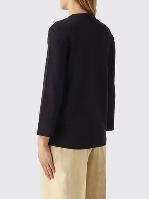 Max Mara Viscose Blend Long Sleeve T-shirt - Navy