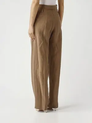 MEIMEIJ Linen Blend Wide Leg Trousers